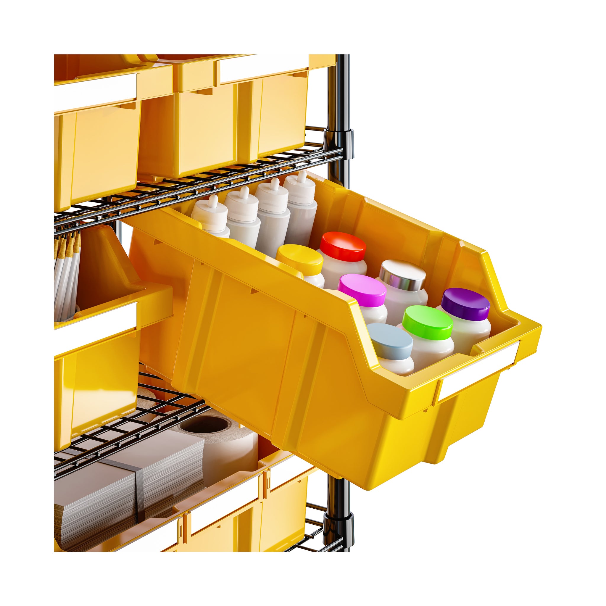 8-Tier NSF 24-Bin Rack, Yellow – Seville Classics