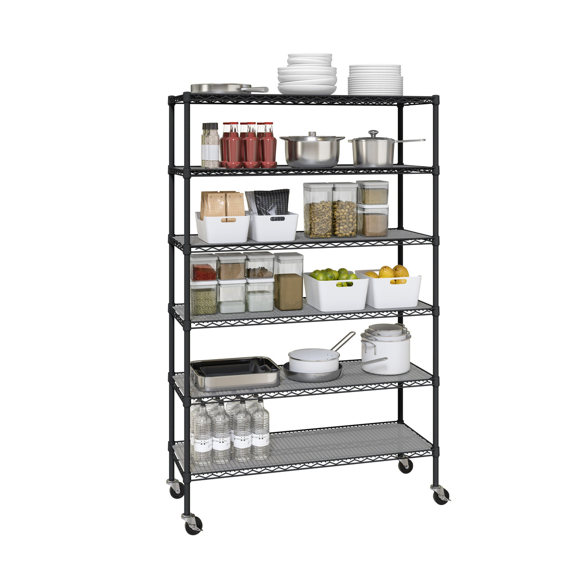 UltraDurable® 6-Tier NSF-Certified Steel Shelving with Shelf Liners ...