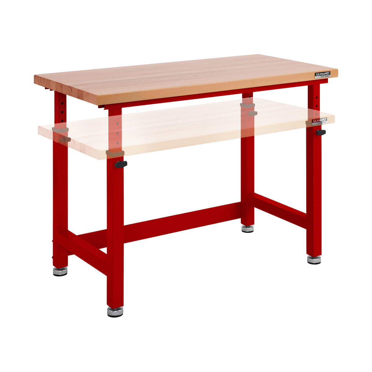 UltraHD® Height Adjustable Workbench, Red