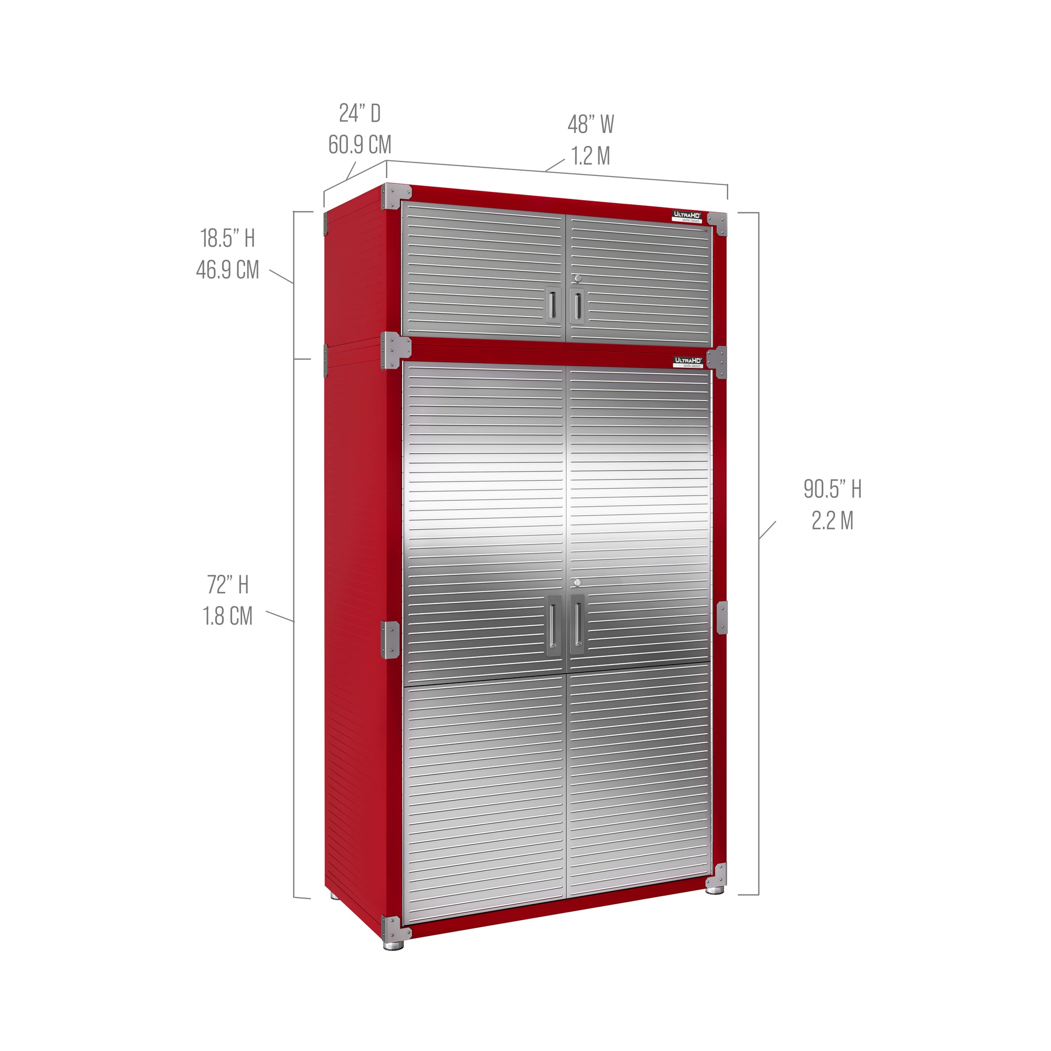 UltraHD® 2-Piece Storage Cabinet Set, Red