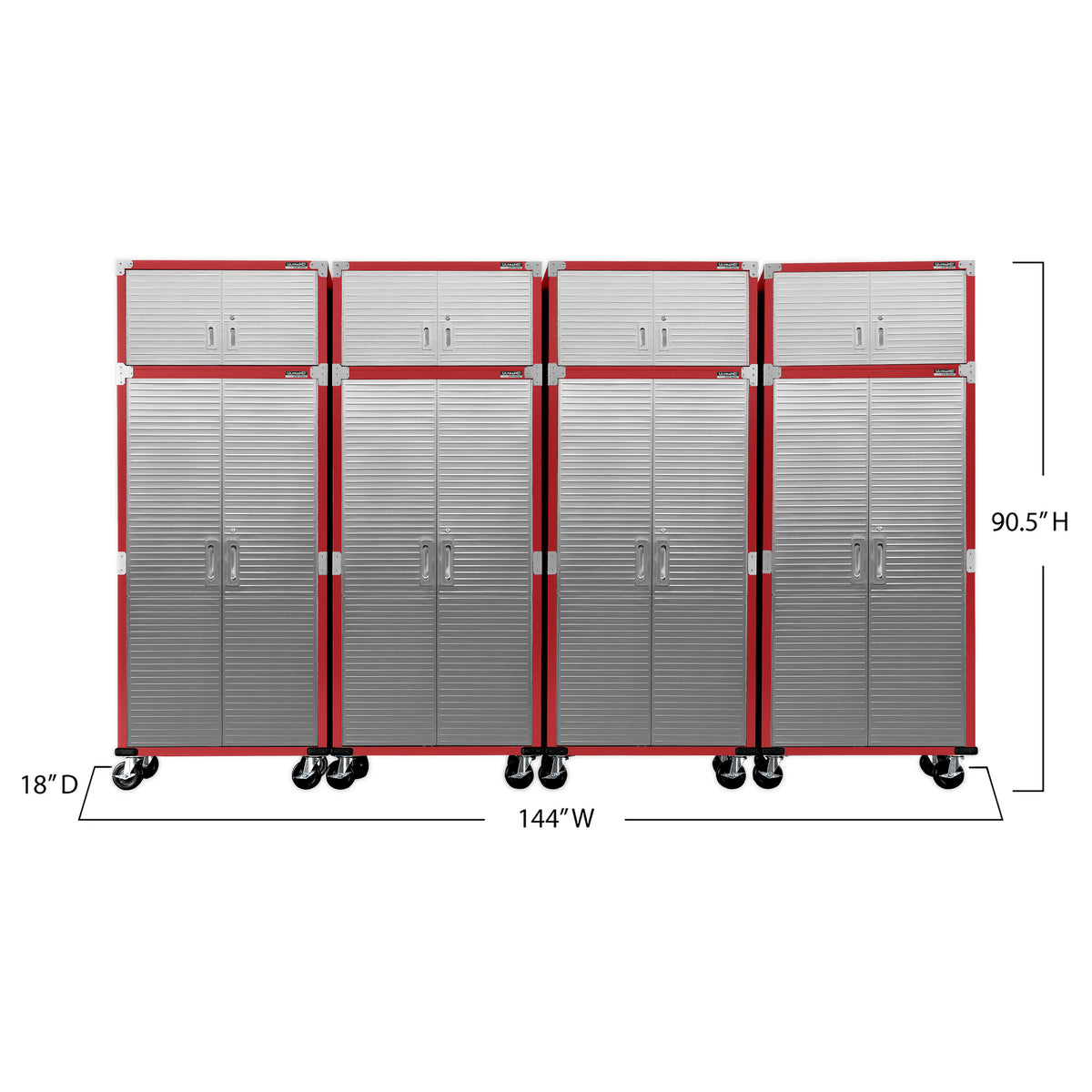 UltraHD® 8-Piece Rolling Storage Cabinet System, Red