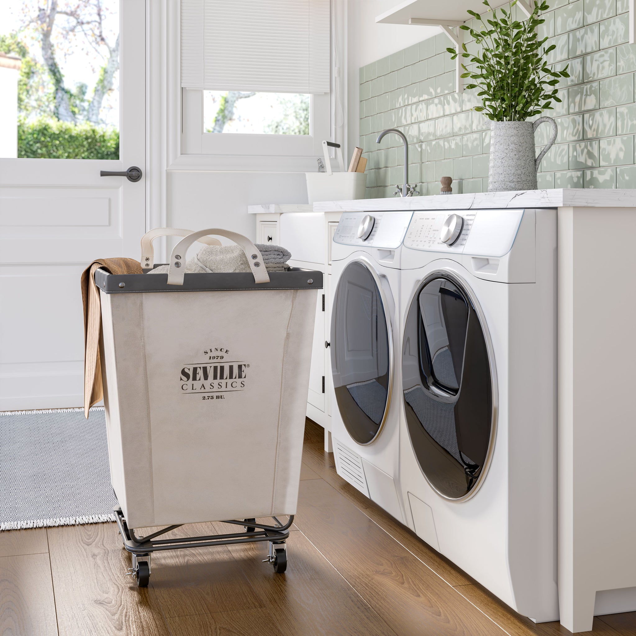 Heavy Duty Rolling Laundry Hamper Seville Classics