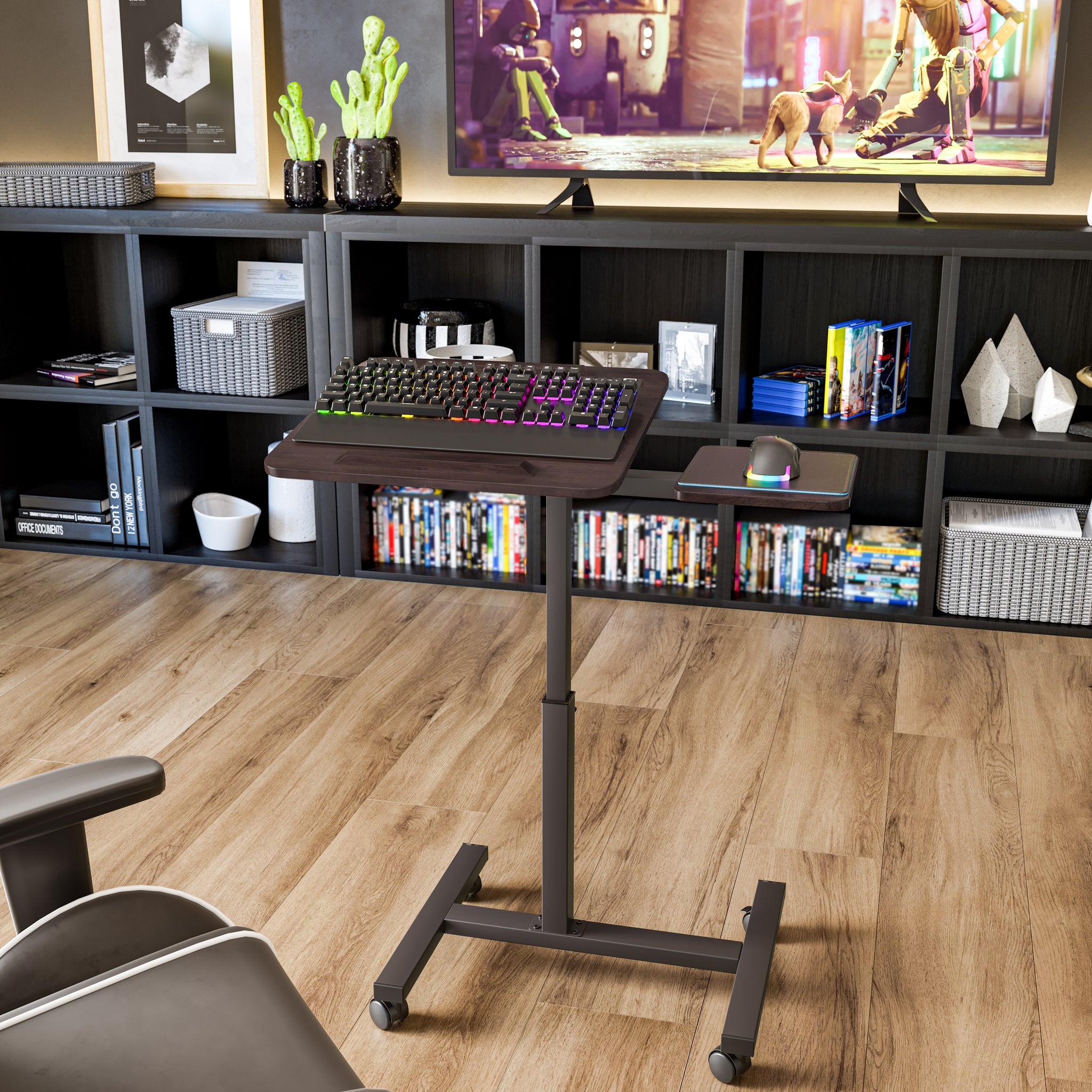 airLIFT® Tilting Mobile Desk Cart, Walnut – Seville Classics