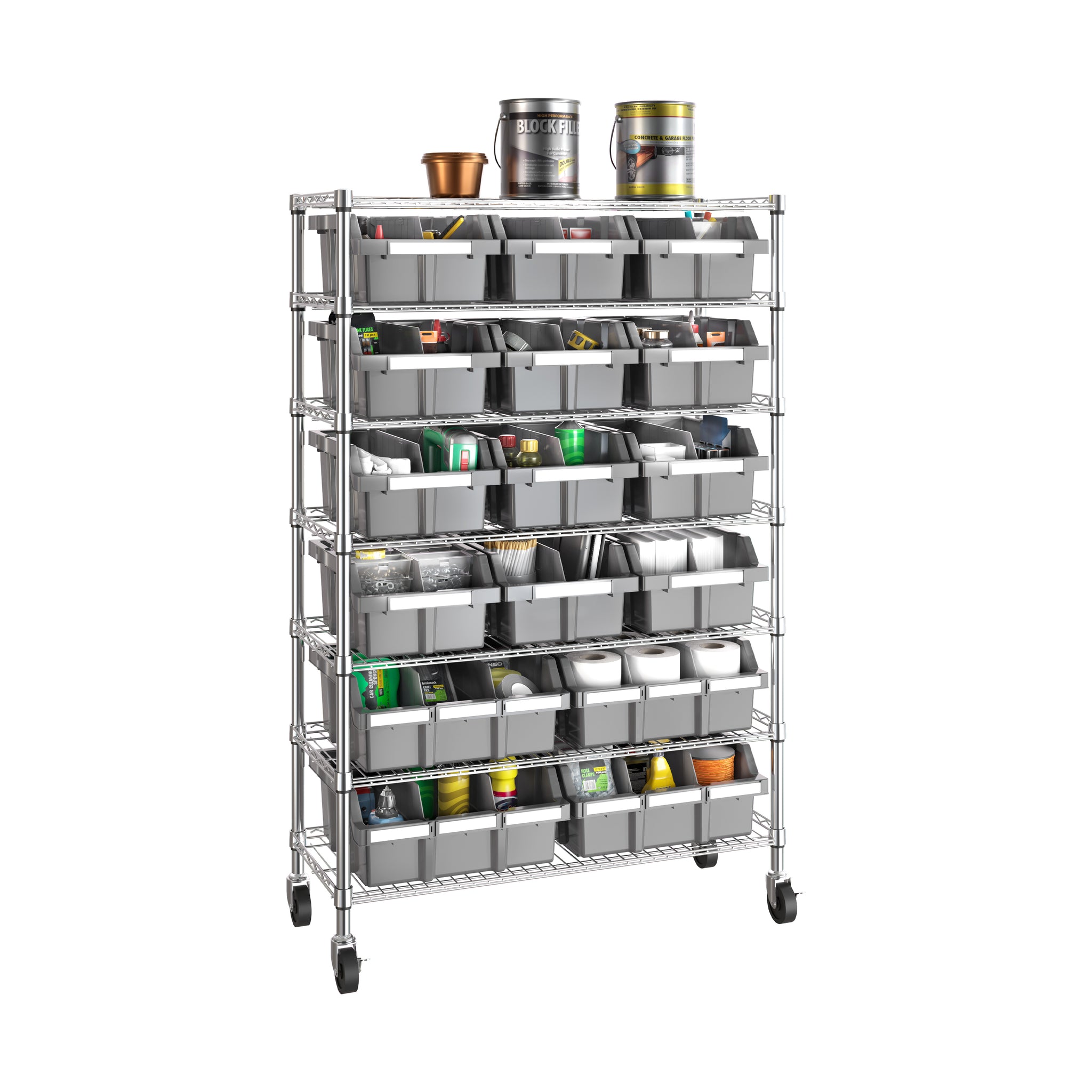 7-Tier NSF 16-Bin Rack – Seville Classics