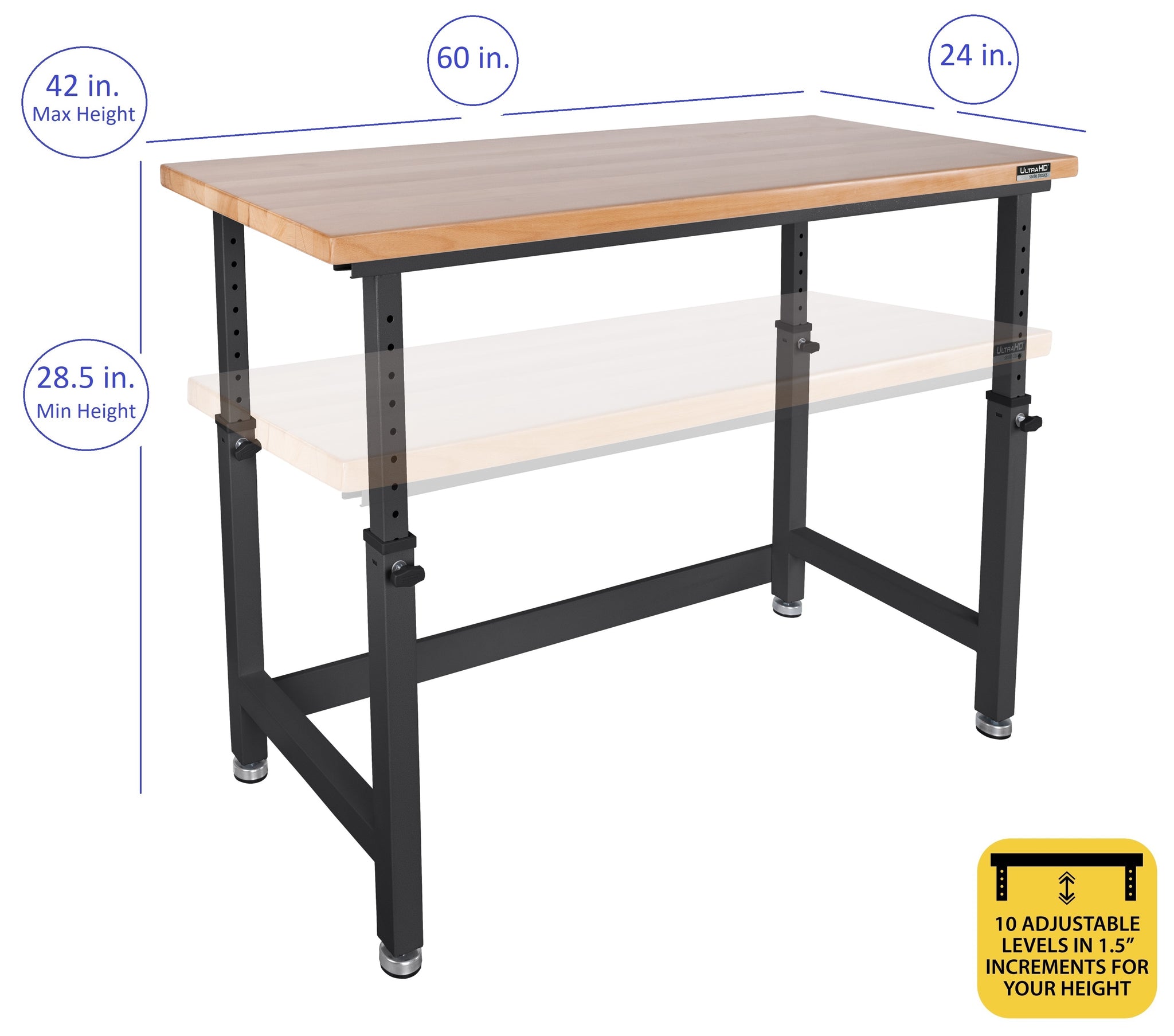 UltraHD® Height Adjustable Workbench – Seville Classics