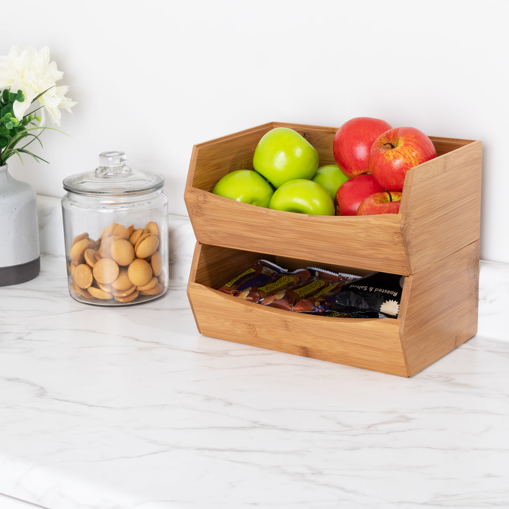 2-Piece Bamboo Stacking Box Set – Seville Classics