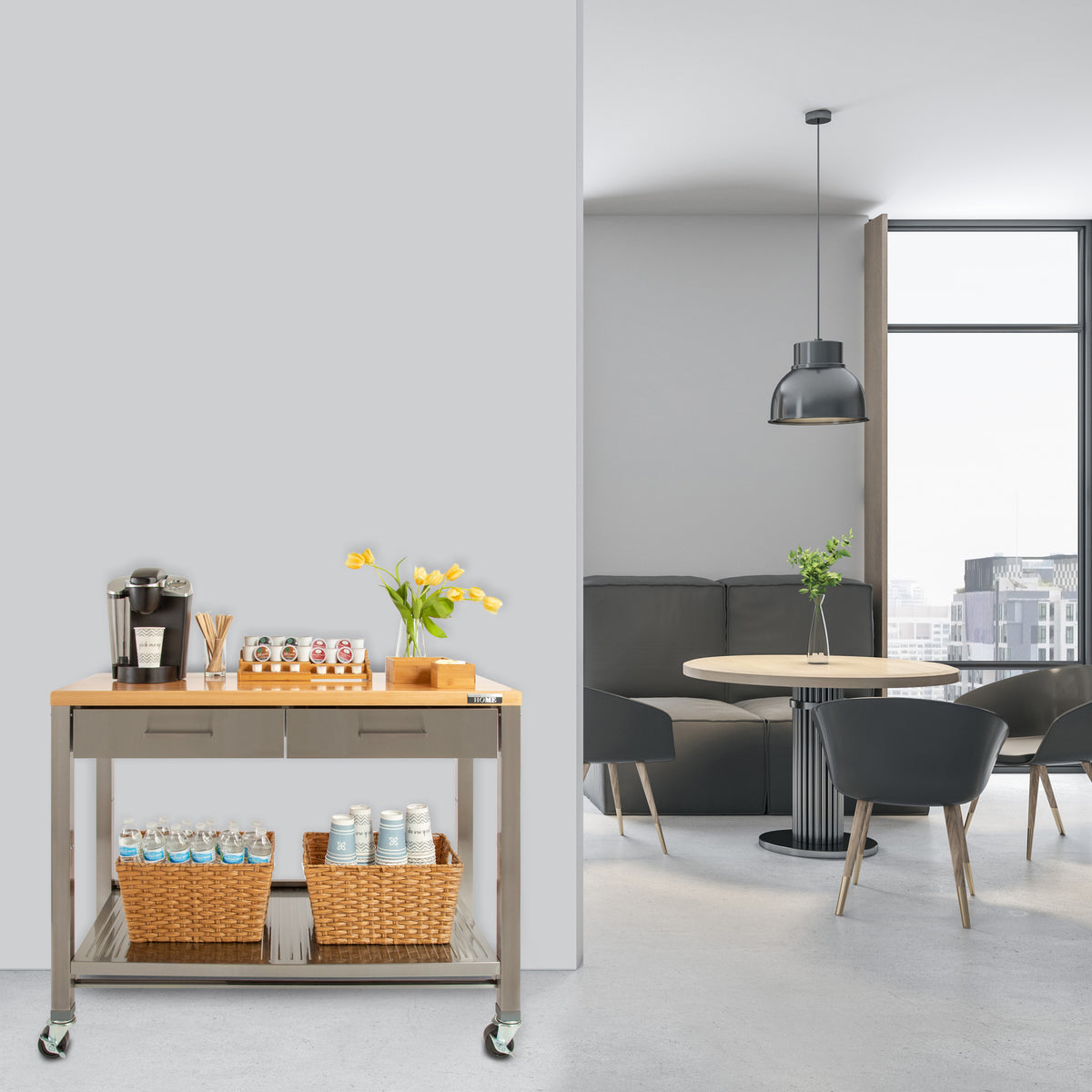 Home Work Center Island Table – Seville Classics