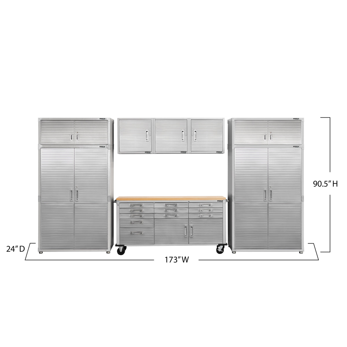 UltraHD® 8-Piece Storage Cabinet System with Rolling Workbench ...