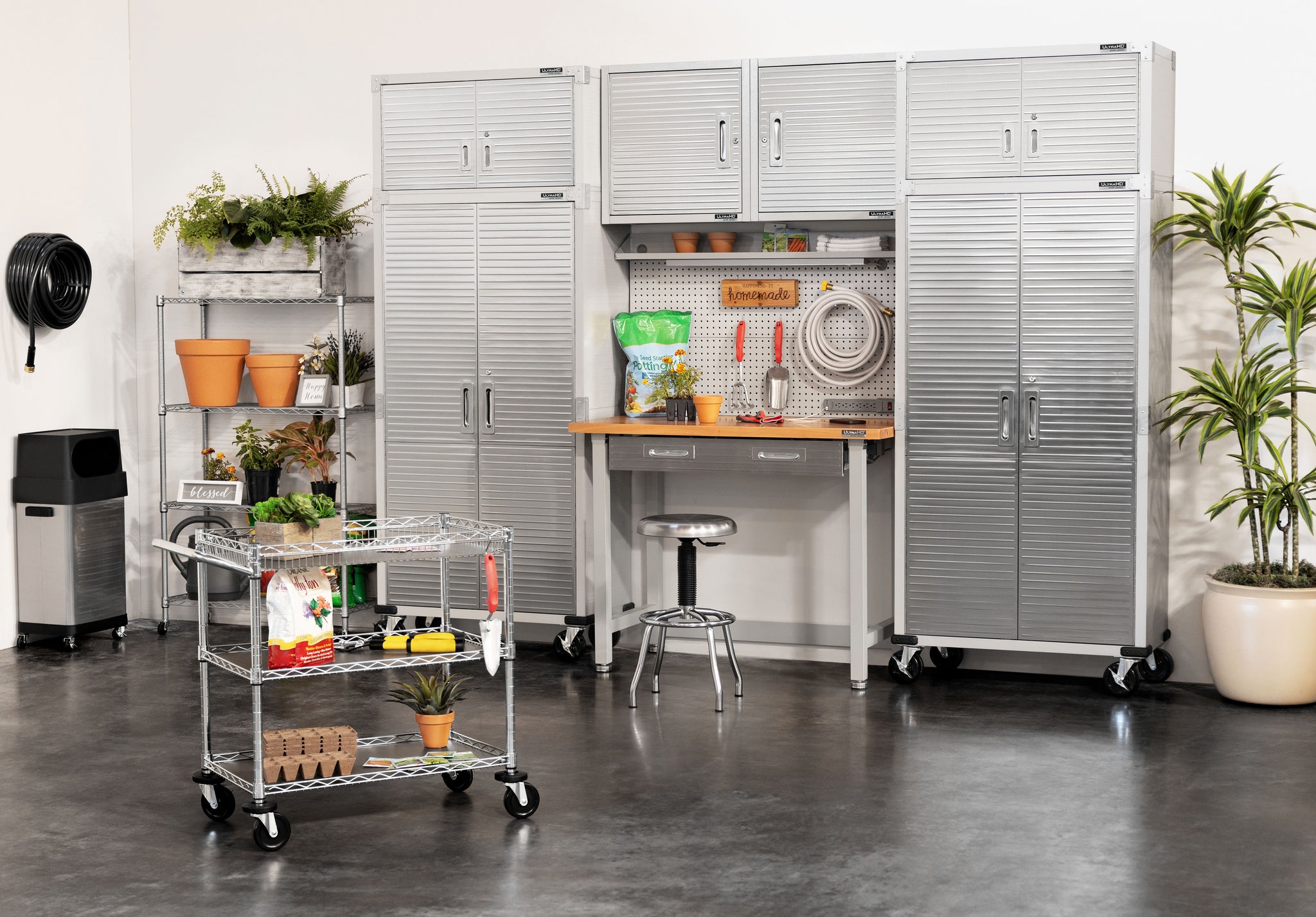 UltraHD® 2-Piece Mega Storage Cabinet Set, Granite – Seville Classics