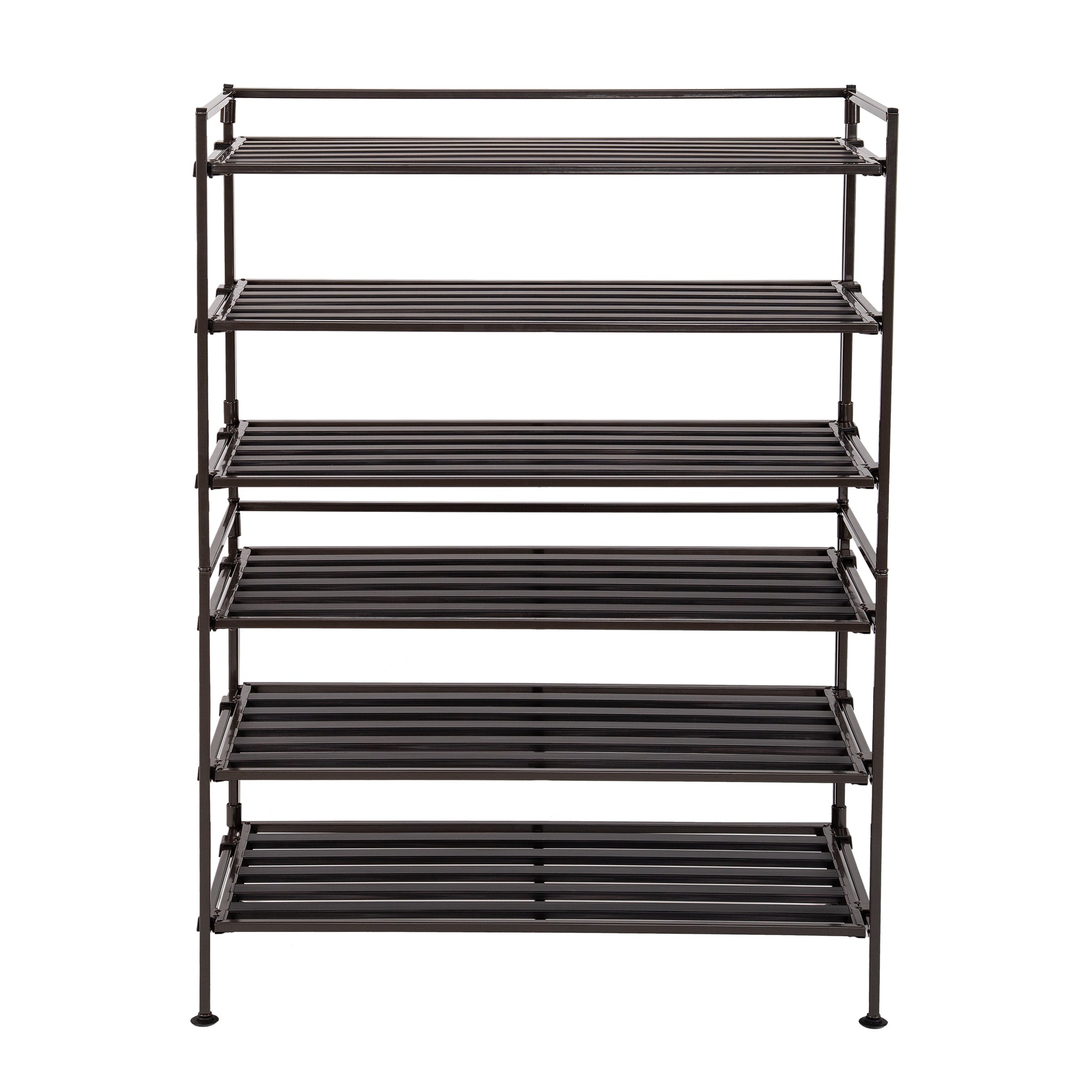 3-Tier Resin Slatted Shoe Rack (2-Pack), Espresso – Seville Classics