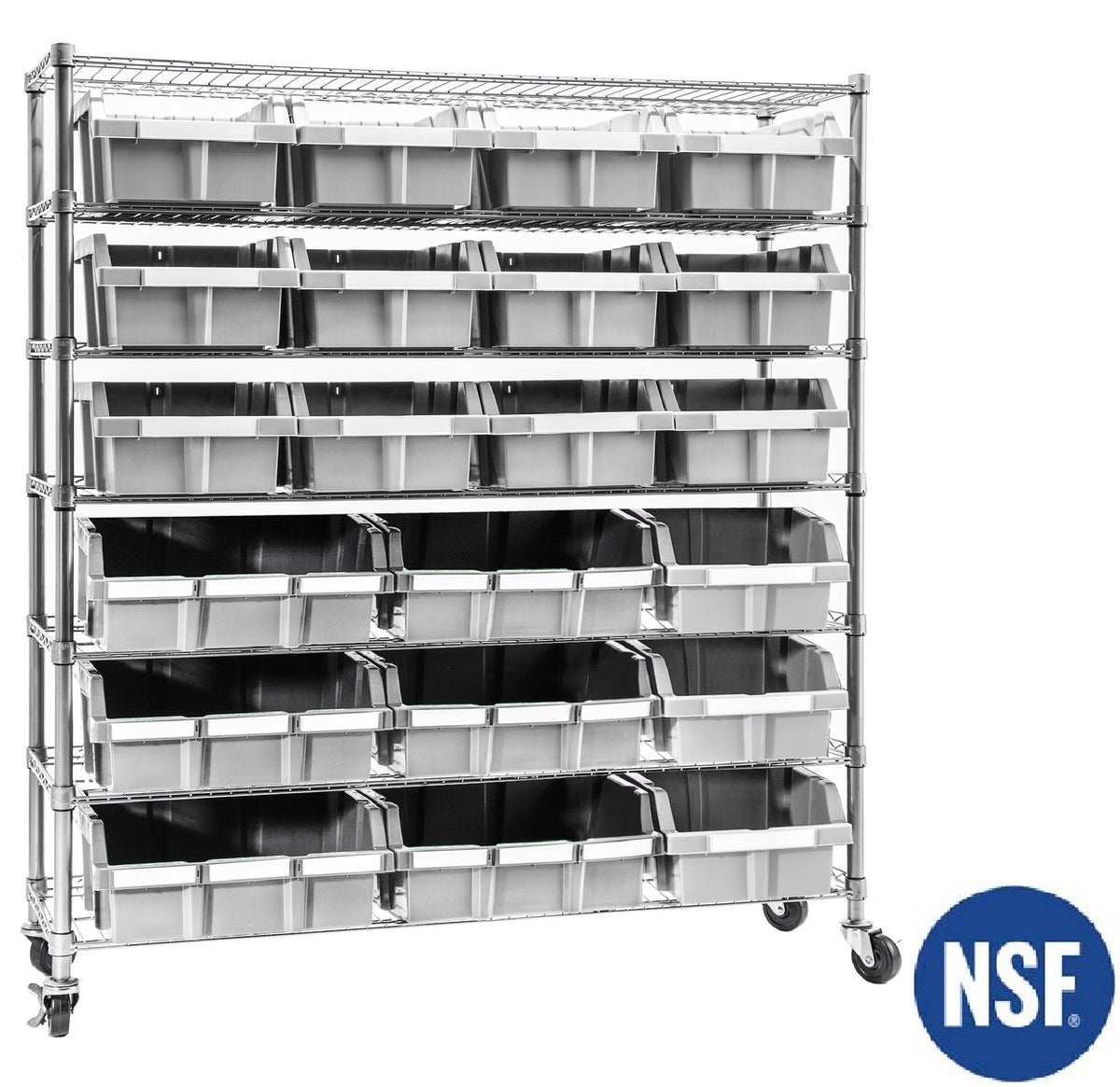 Extra-Wide 7-Tier NSF 21-Bin Rack – Seville Classics