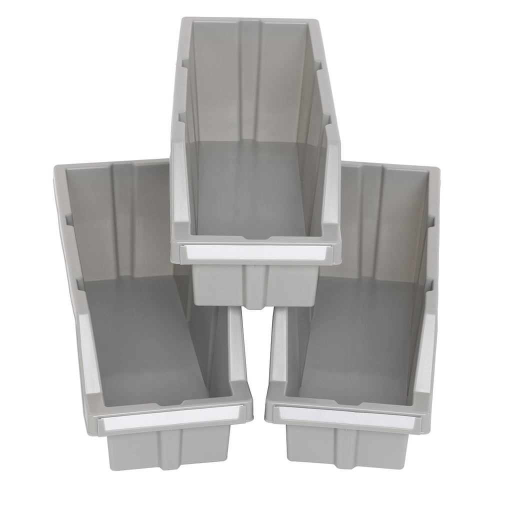 Grey Bins or Dividers for Commercial Bin Rack