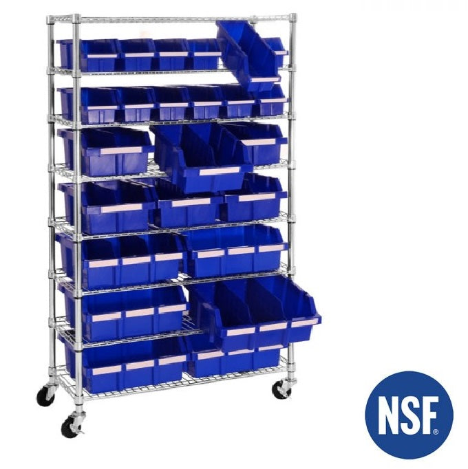 8-Tier NSF 24-Bin Rack, Blue – Seville Classics